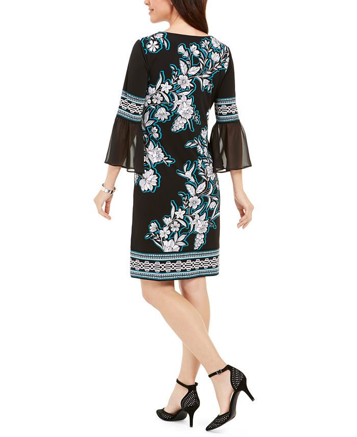 JM Collection Chiffon-Sleeve Dress, Created for Macy's - Macy's