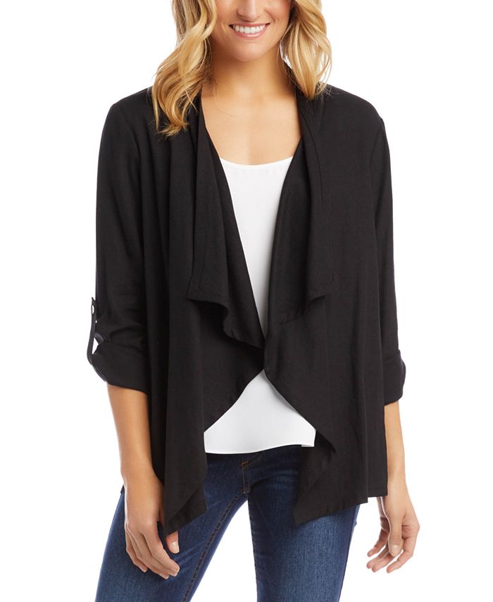 Karen Kane Drape-Front Roll-Tab Jacket - Macy's