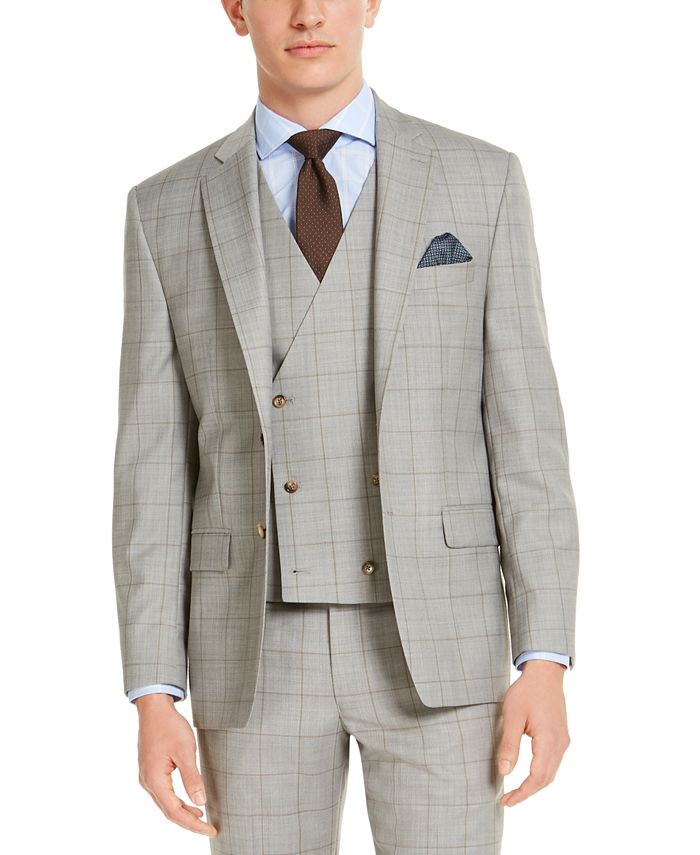 Lauren Ralph Lauren Men's Classic-Fit UltraFlex Stretch Gray Windowpane ...