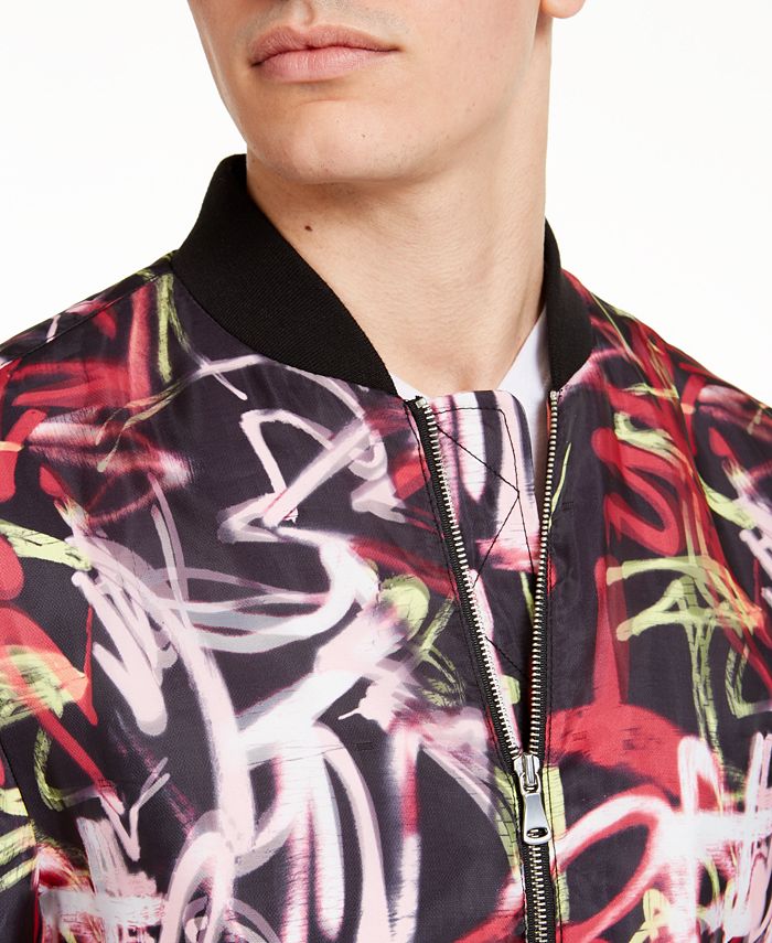 INC International Concepts INC Men's Graffiti Graphic Bomber Jacket ...