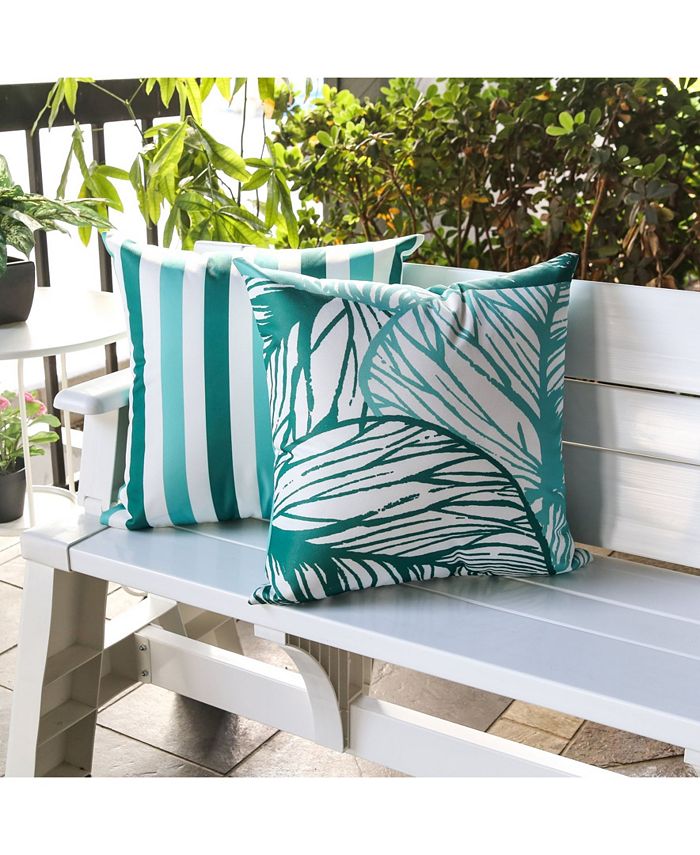 Homey Cozy Outdoor Nancy Leaf Set of 2 Throw Pillows - Macy's