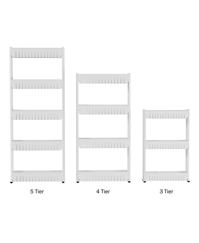 Lavish Home Slim Slide Out 5 Tier Storage Tower With Wheels - Macy's