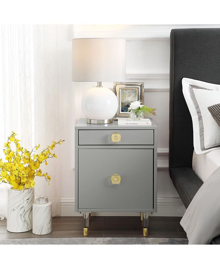 Nicole Miller Araceli Single Drawer with Storage Compartment High Gloss ...