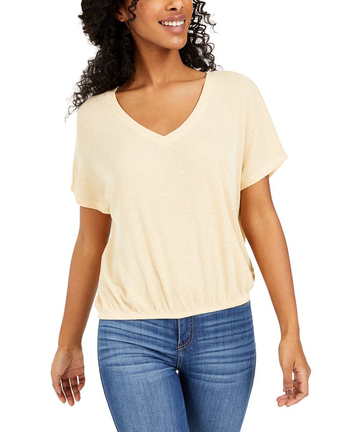 Pink Rose Juniors' V-Neck Top - Macy's