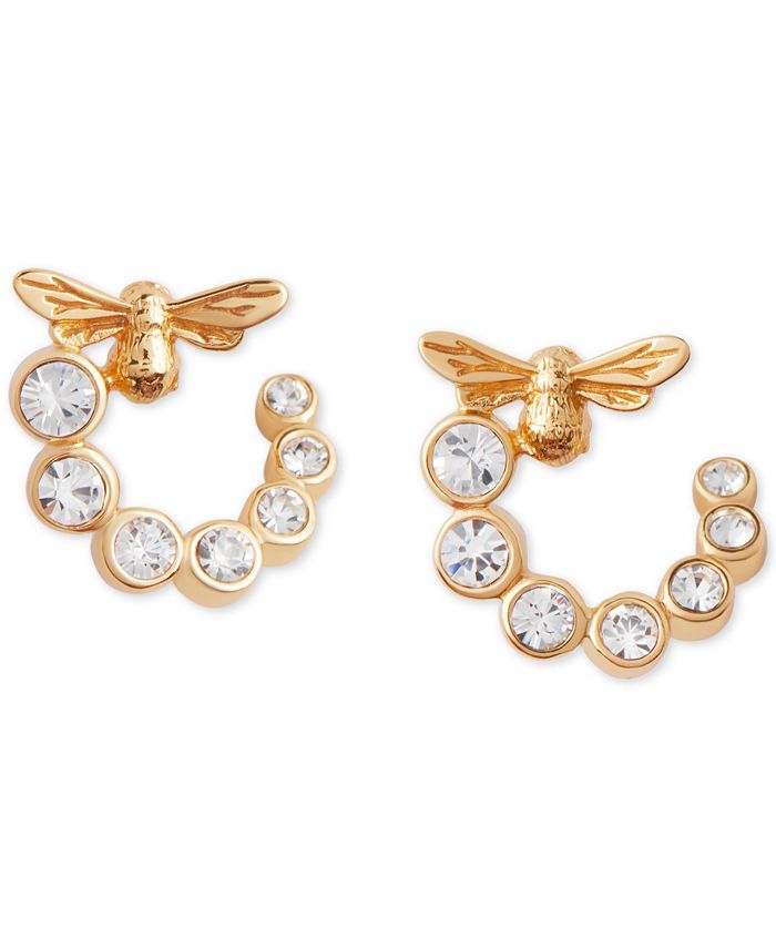 Olivia Burton Crystal Lucky Bee Hoop Earrings - Macy's