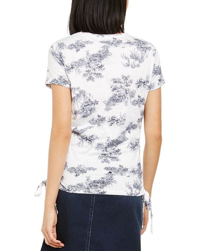 INC International Concepts INC Toile-Print Ruched-Side Top, Created for ...