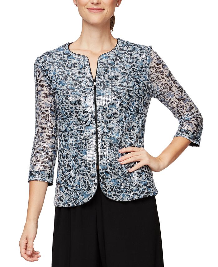 Alex Evenings Printed Jacket - Macy's