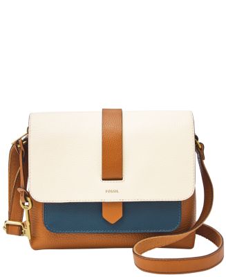 Fossil Kinley Small Colorblock Leather Crossbody - Macy's