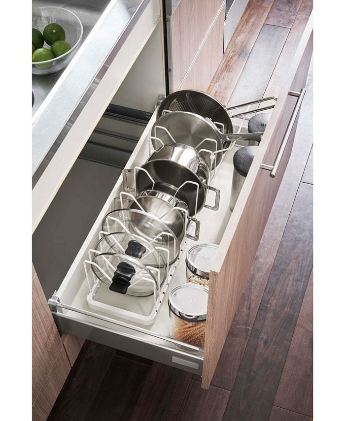 Yamazaki Tower Adjustable Pot Lid Frying Pan Organizer - Macy's
