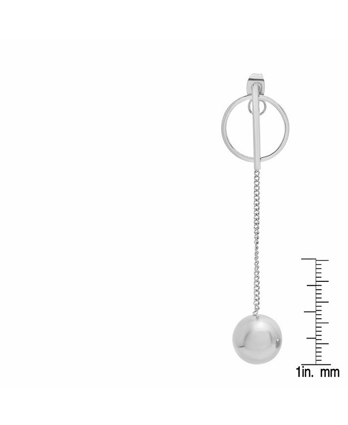 STEELTIME Stainless Steel Ball Drop Earrings - Macy's