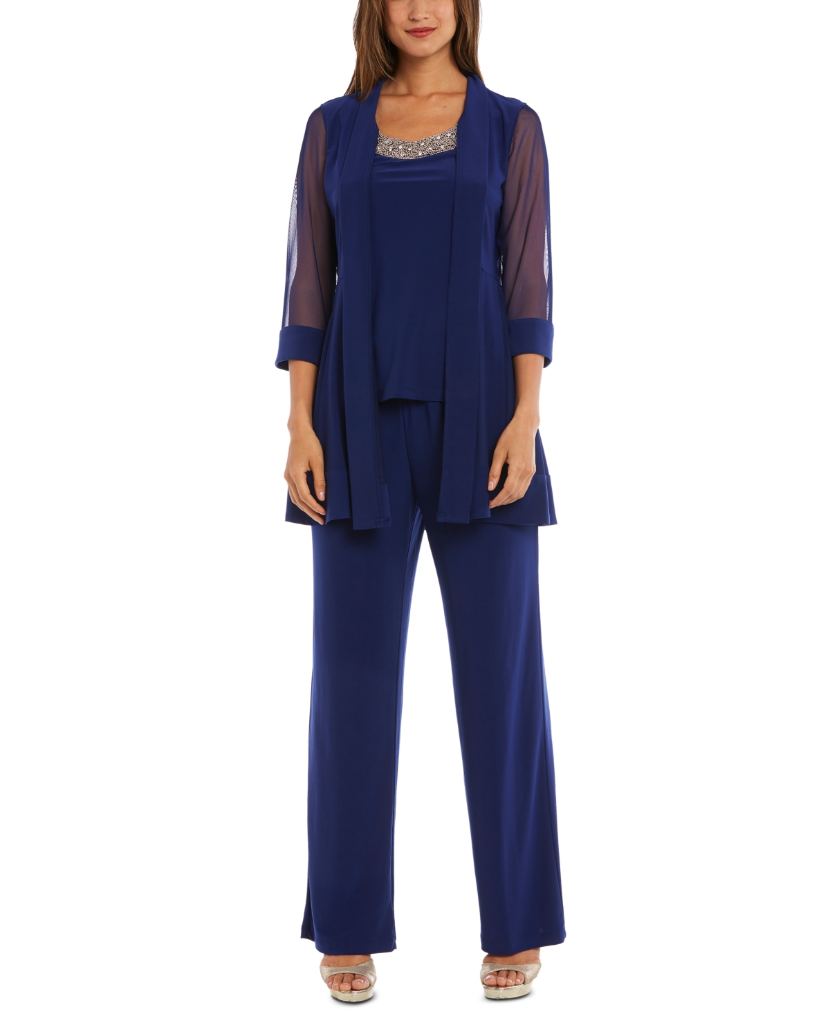 Click here for R & M Richards Embellished Layered-Look Pantsuit -... prices