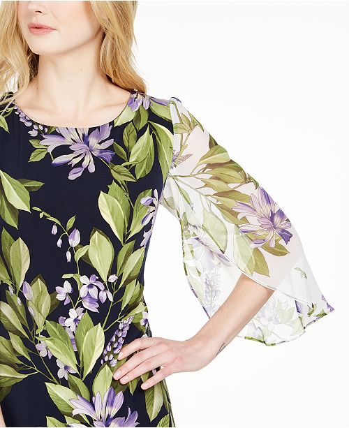 Connected Chiffon-Sleeve Sheath Dress & Reviews - Dresses - Women - Macy's