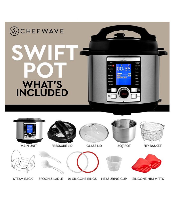 ChefWave Swift Pot 10-In-1 Programmable Multi Cooker with Accessories ...