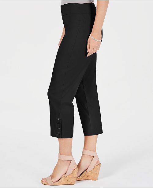 JM Collection Button-Hem Tummy-Control Capris, Created for Macy's & Reviews - Pants & Leggings ...