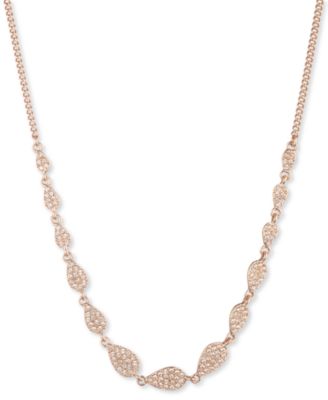 Givenchy Pavé Pear-Shape Statement Necklace, 16" + 3" extender - Macy's