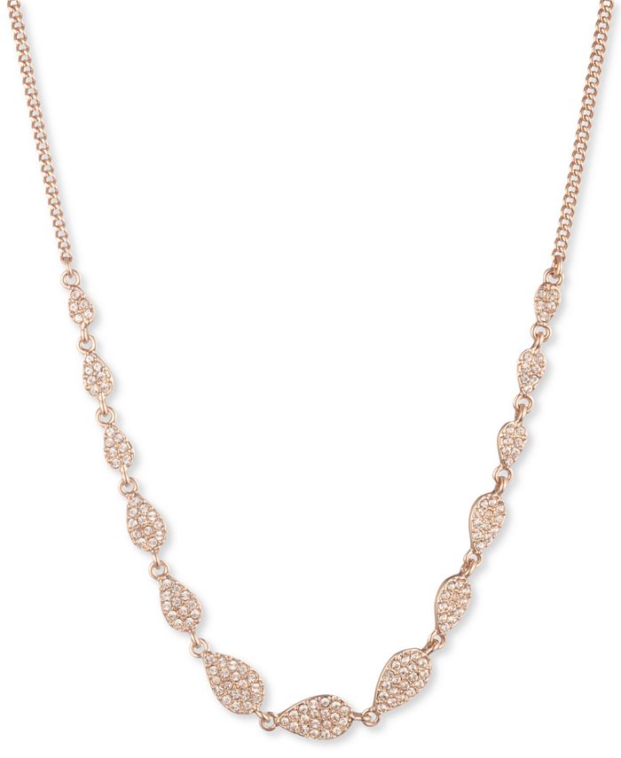 Givenchy Pavé Pear-Shape Statement Necklace, 16" + 3" extender - Macy's