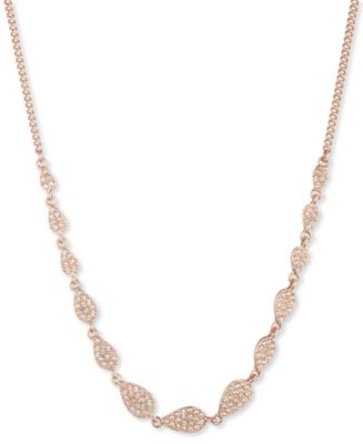 Givenchy Pavé Pear-Shape Statement Necklace, 16" + 3" extender - Macy's