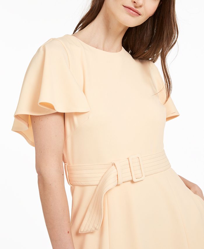 Calvin Klein Capelet Belted A Line Dress Macys