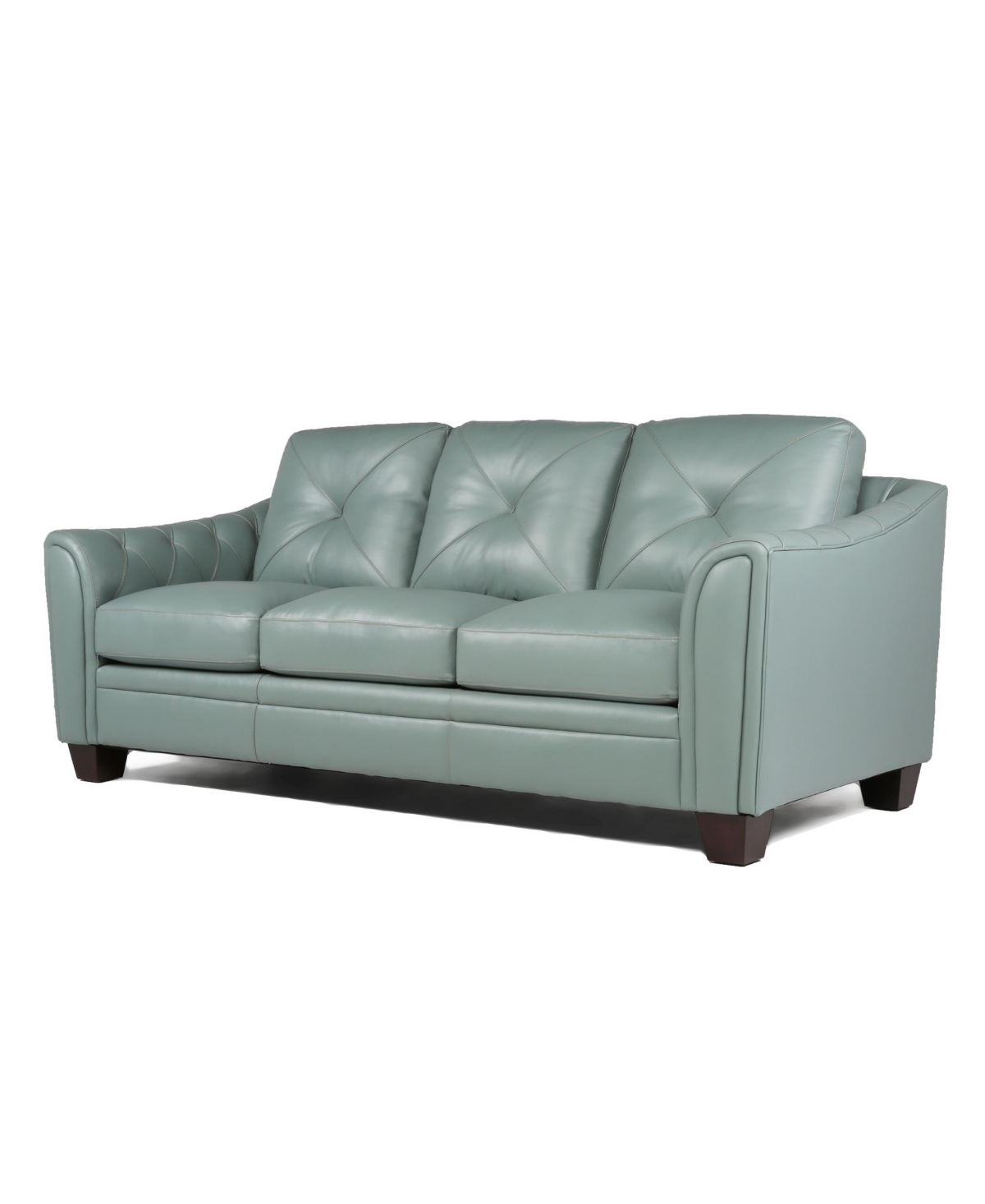 Click here for Jaira Tufted Leather Sofa - Spa Blue prices