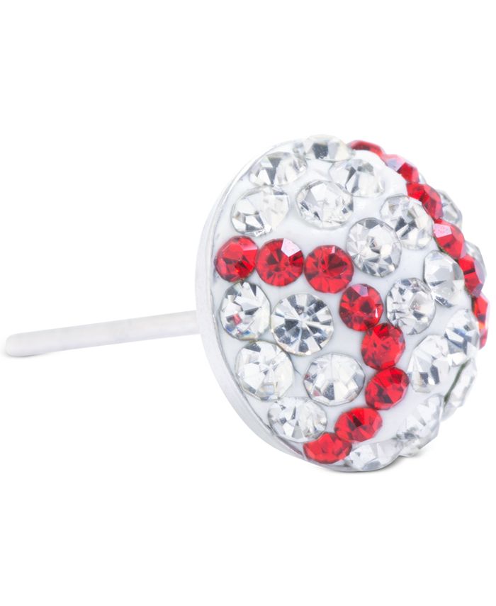 Giani Bernini Crystal Baseball Stud Earrings in Sterling Silver - Macy's