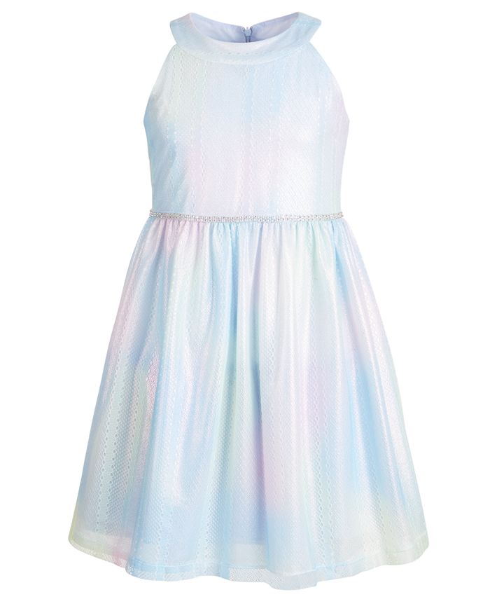 Bonnie Jean Little Girls Rainbow Lace Metallic Dress - Macy's