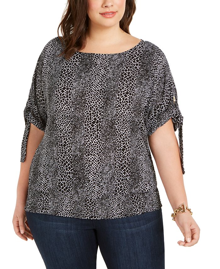 Michael Kors Plus Size Printed Top - Macy's