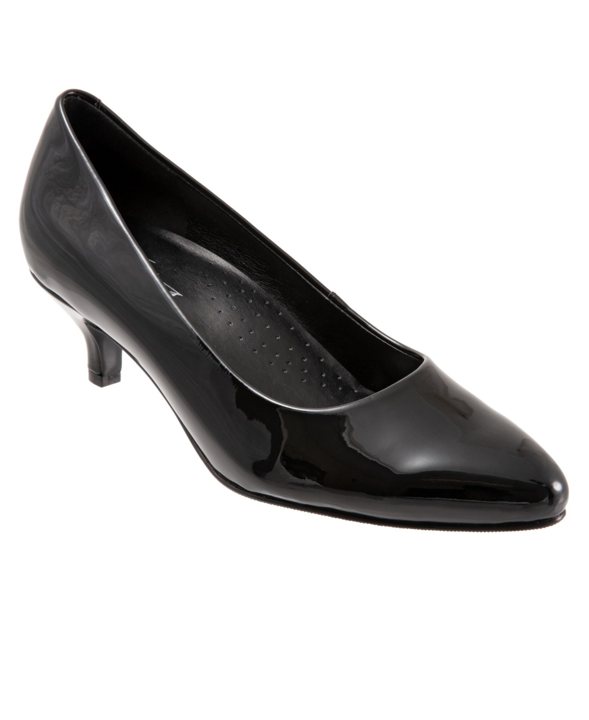 Click here for Trotters Kiera Pump - Black patent prices