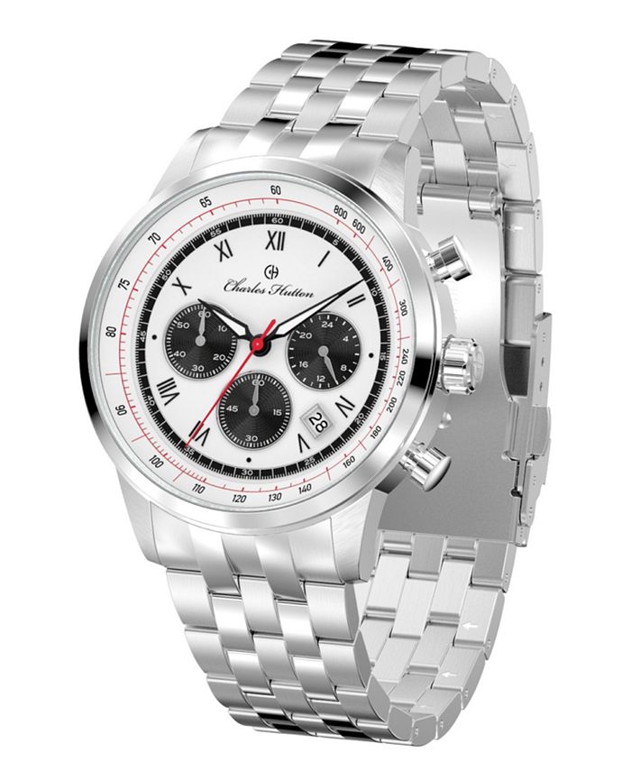 Charles Hutton Men's Duke Chronograph Silver Stainless Steel Strap ...