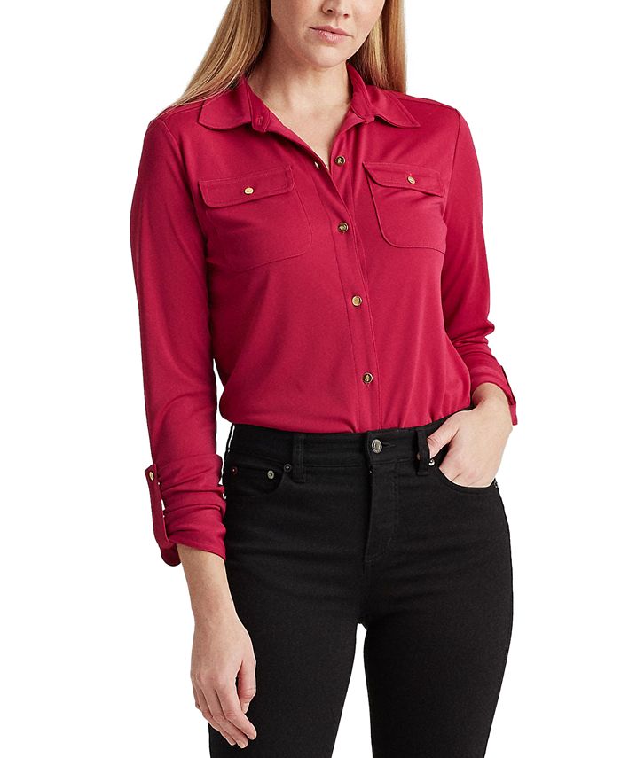 Lauren Ralph Lauren Matte Jersey Shirt - Macy's