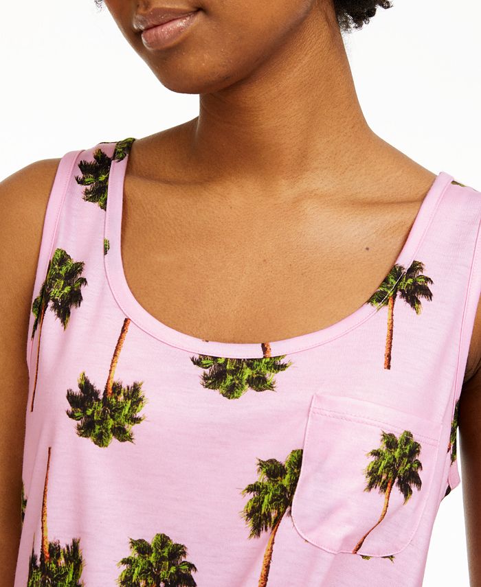 Rebellious One Juniors' Palm Tree Tie-Front Tank Top - Macy's