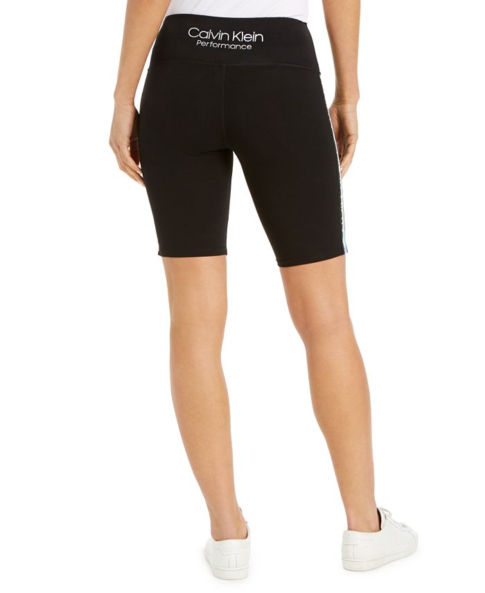 Calvin Klein Logo Stripe High-Waist Bike Shorts - Macy's