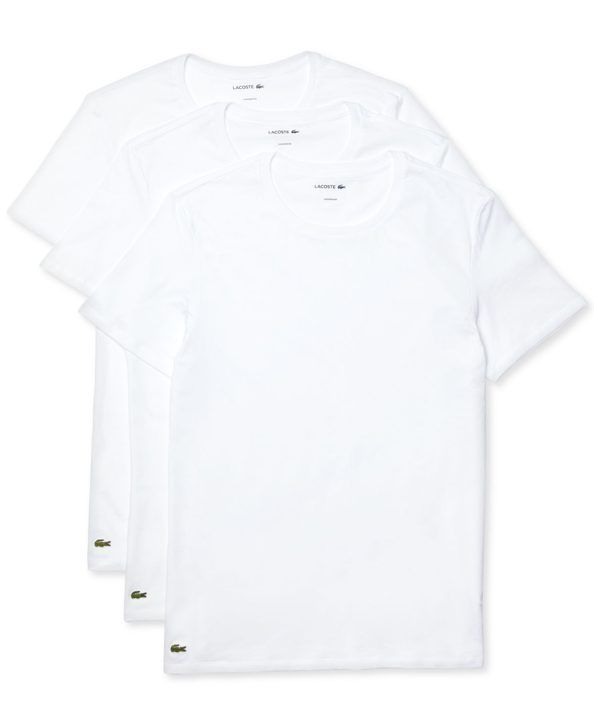 Click here for Lacoste Mens 3-Pack Essential Cotton Crew Neck Reg... prices