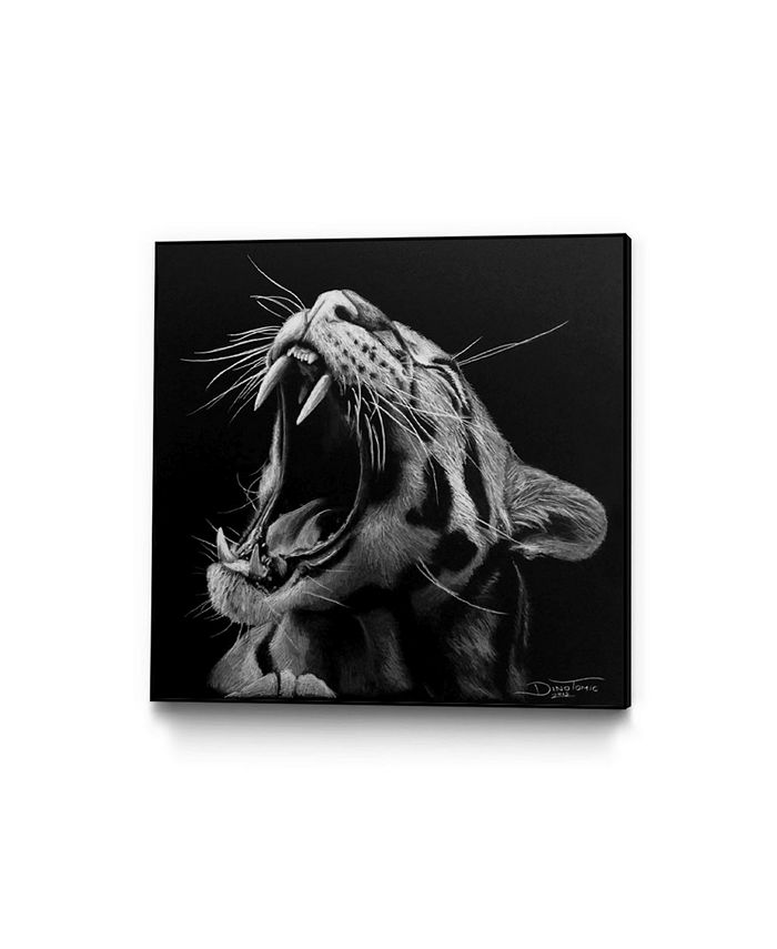 Eyes On Walls Dino Tomic Inverted Tiger Art Block Framed Canvas 24" x ...