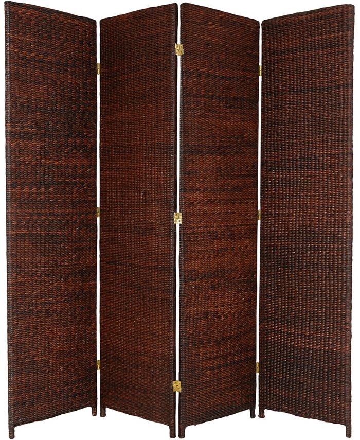 Red Lantern 6' Tall Woven 4 - Panel Room Divider - Macy's