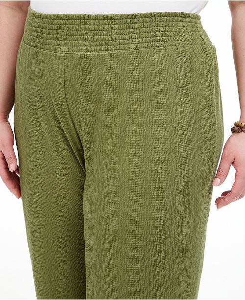 FULL CIRCLE TRENDS Trendy Plus Size Smocked Wide-Leg Pants & Reviews ...