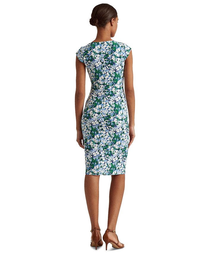 Lauren Ralph Lauren Petite Floral Jersey Dress - Macy's