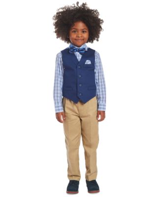 Nautica Boys Twill Machine Washable Vest, Shirt, Pants & Bow Tie 4-Pc ...