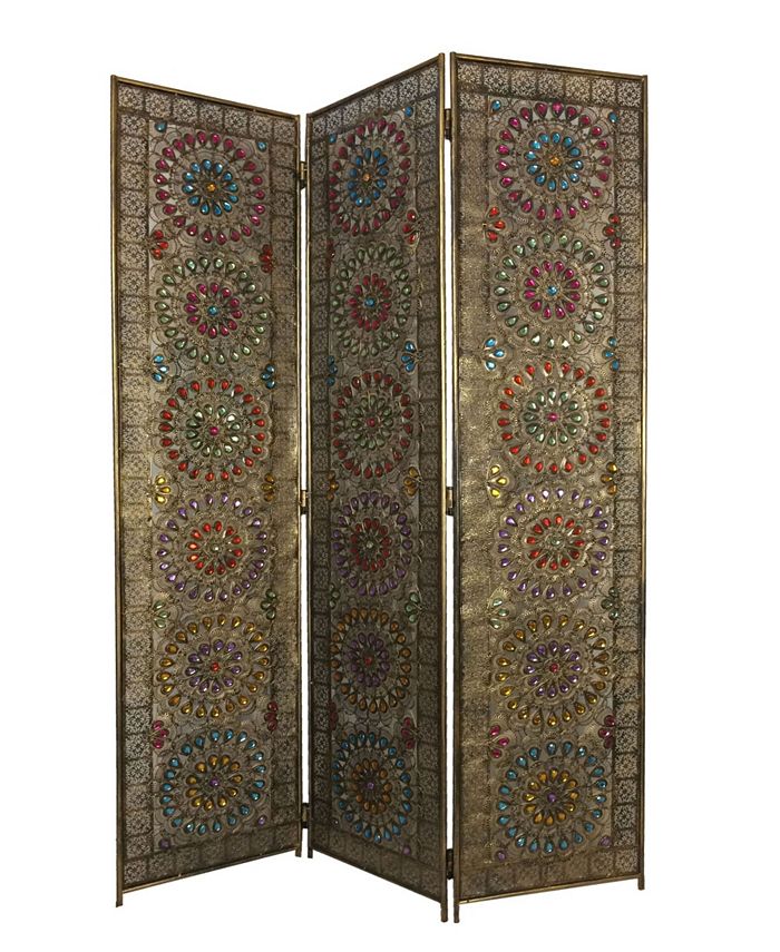Screen Gems Tiffany 3 Panel 3 Panel Beaded Metal Mosaic Screen - Macy's