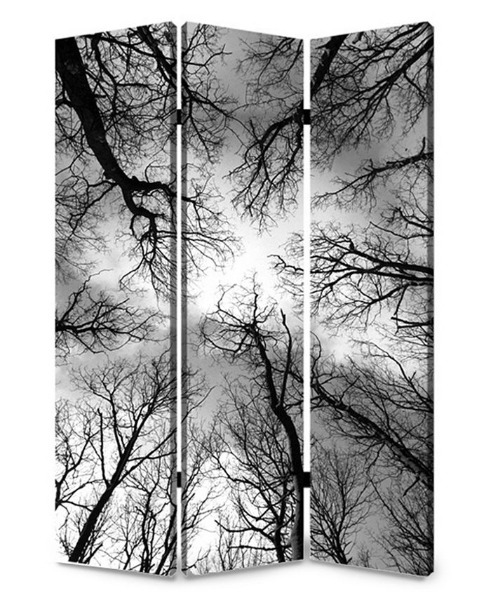 Screen Gems Double sided with different Design 3 Panel 6' Forest Screen ...