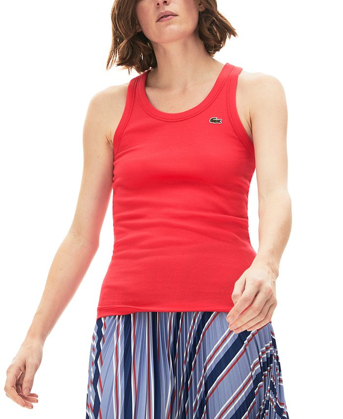 Lacoste Cotton Ribbed Tank Top - Macy's