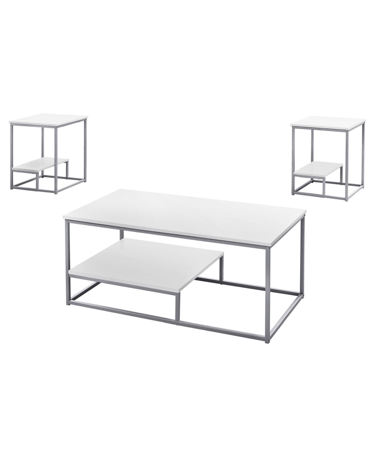 Click here for Monarch Specialties Table Set - 3 Piece Set - Whit... prices
