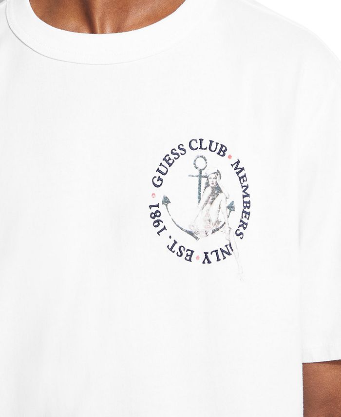 GUESS Men's Oversized Guess Club Girl Crew T-Shirt - Macy's
