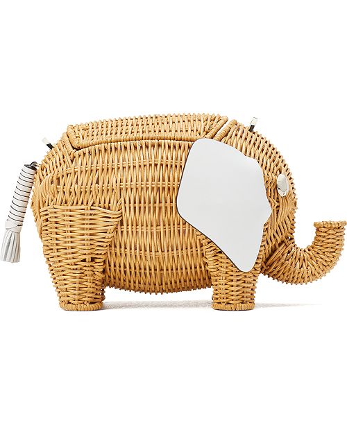 kate spade new york Tiny Wicker Elephant Crossbody & Reviews - Handbags ...