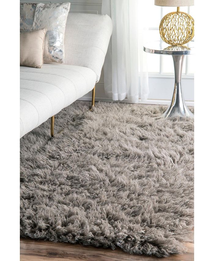 nuLoom Flokati Hand Woven Genuine Greek Flokati Gray 8' x 10' Area Rug ...