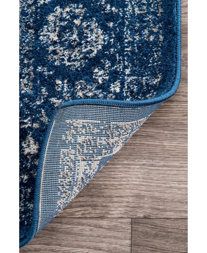 nuLoom Bodrum Vintage-Inspired Persian Verona Navy 3' x 5' Area Rug ...