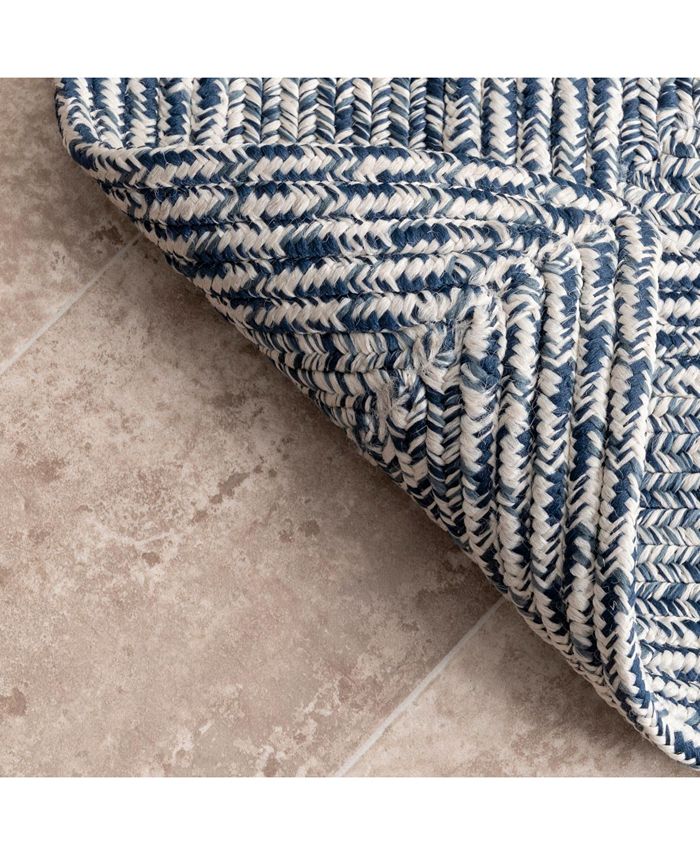 nuLoom Texture Braid Doutzen Indoor and Outdoor Blue 5' x 8' Area Rug ...