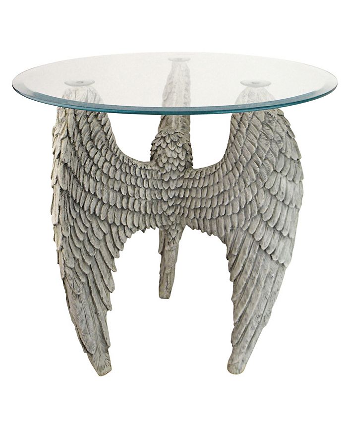Design Toscano Angel Wings at our Feet Glass-Topped Sculptural Table ...