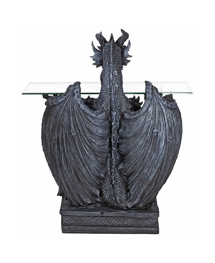 Design Toscano the Subservient Dragon Glass-Topped Sculptural Table ...