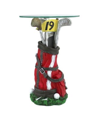 Design Toscano on Par Golf Bag Sculptural Glass-Topped Table - Macy's