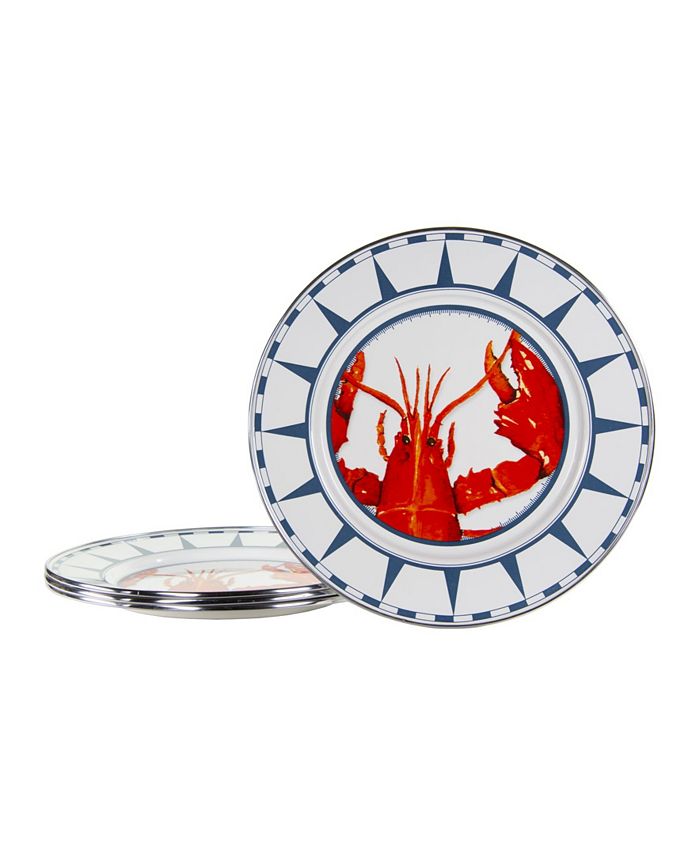 Golden Rabbit Lobster Enamelware Dinner Plates, Set of 4 - Macy's